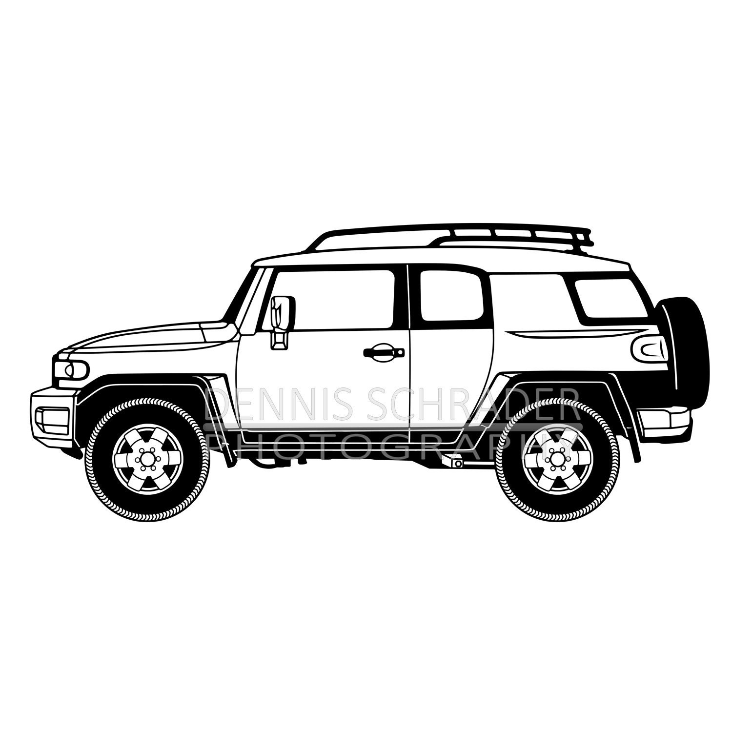 Car svg eps png jpg Toyota FJ Cruiser svg Illustration Full | Etsy