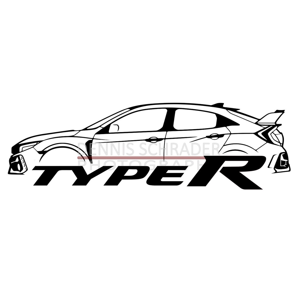 Car svg eps png jpg Honda Civic Type R svg Illustration Car | Etsy