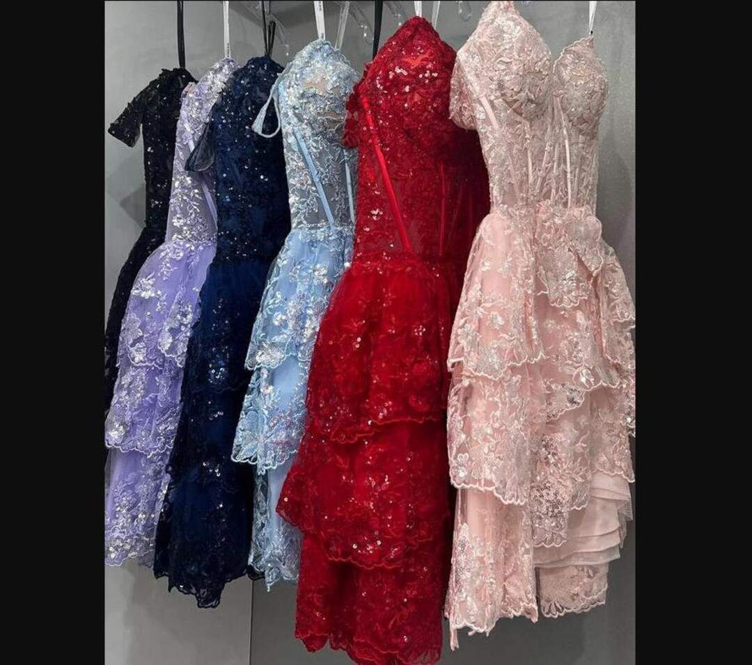 Lace HOCO Dress Red/black/navy/lilac Girls Dress Lace Homecoming Dress ...