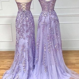 Lilac Prom Dress Evening Gown Graduation Party Dress Formal - Etsy Canada