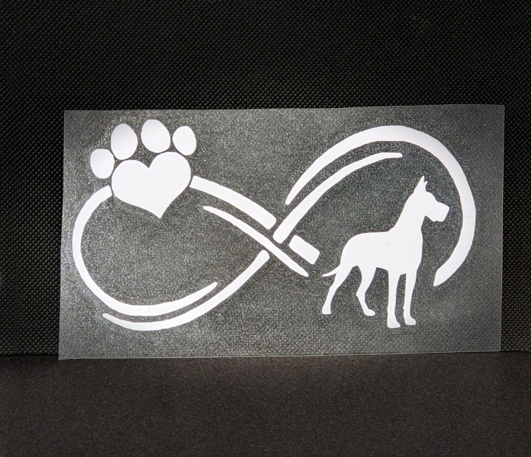 Great Dane Infinity Window Decal, Car Decal, Vinyl Sticker, Silhouette ...