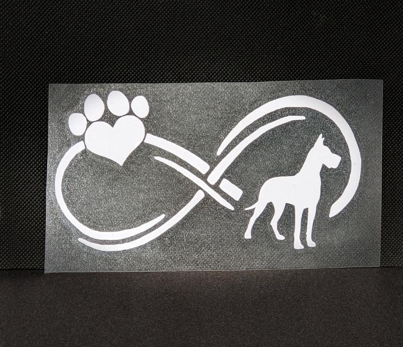 Great Dane Infinity Window Decal, Car Decal, Vinyl Sticker, Silhouette ...