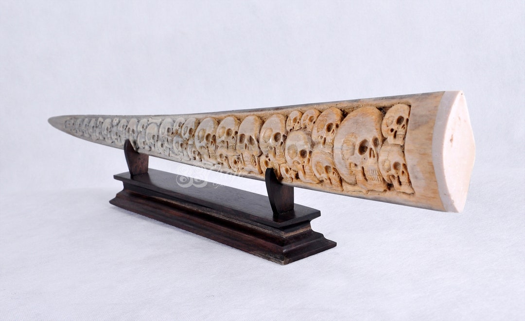 Swordfish Bill Marlin Hand Carved Skull Group Engraved Indonesian Art ...