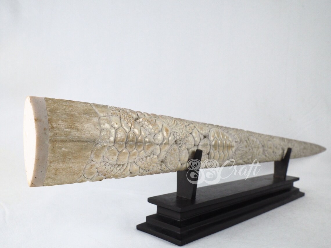 Swordfish Bill Marlin Hand Carved Turtle Reptile Engraved Indonesian ...