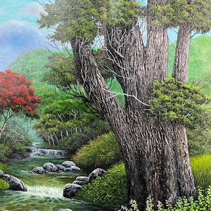 Natural Forest Landscape Scenery Natural Hand Canvas Original Oil Hand ...