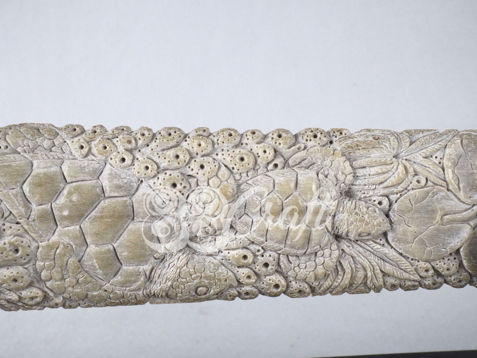 Swordfish Bill Marlin Hand Carved Turtle Reptile Engraved Indonesian ...