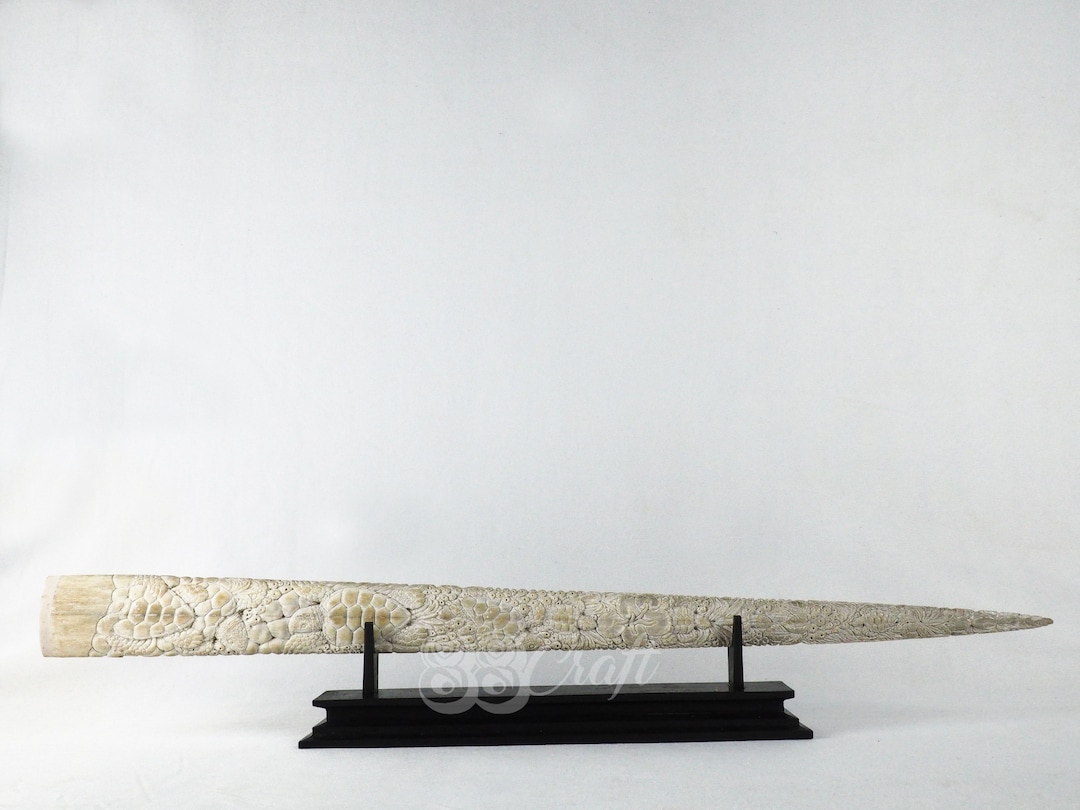 Swordfish Bill Marlin Hand Carved Turtle Reptile Engraved Indonesian ...