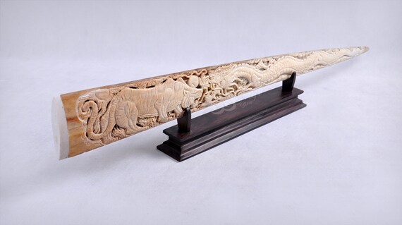 Swordfish Bill Marlin Hand Carved Dragon Tiger Engraved - Etsy