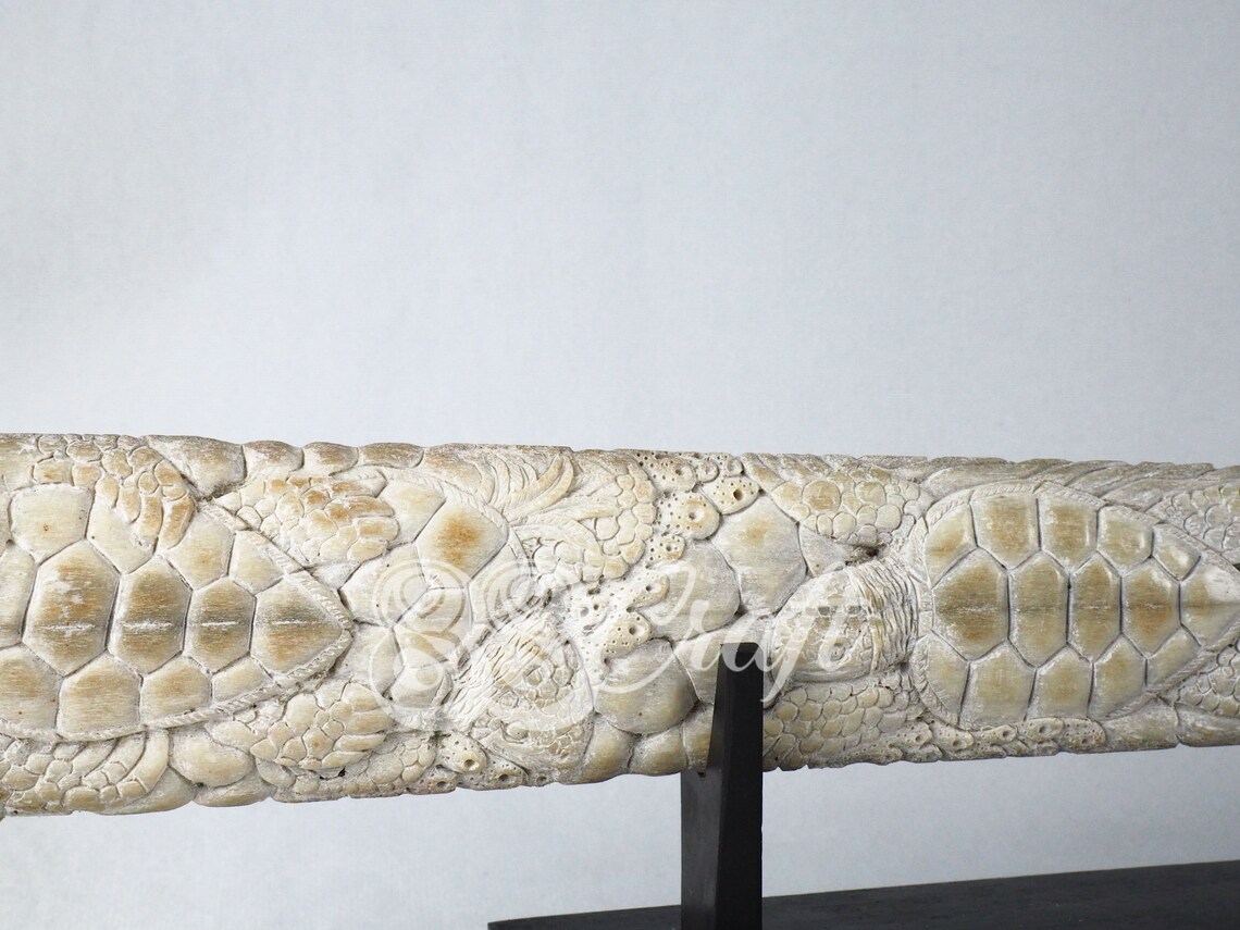 Swordfish Bill Marlin Hand Carved Turtle Reptile Engraved Indonesian ...