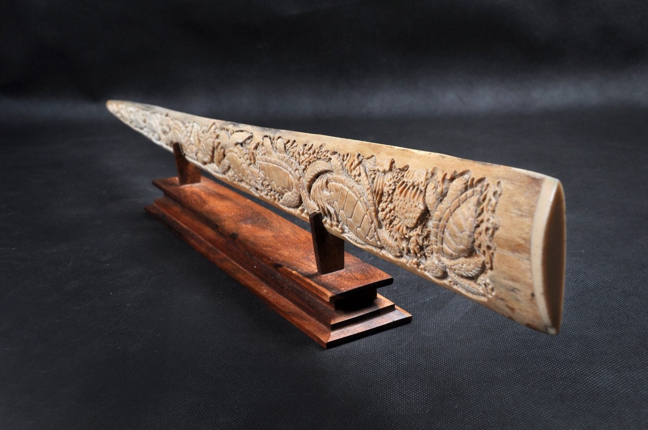 Real Marlin Bone Hand Carved Swordfish Bill 100% Handmade Antique Sword ...