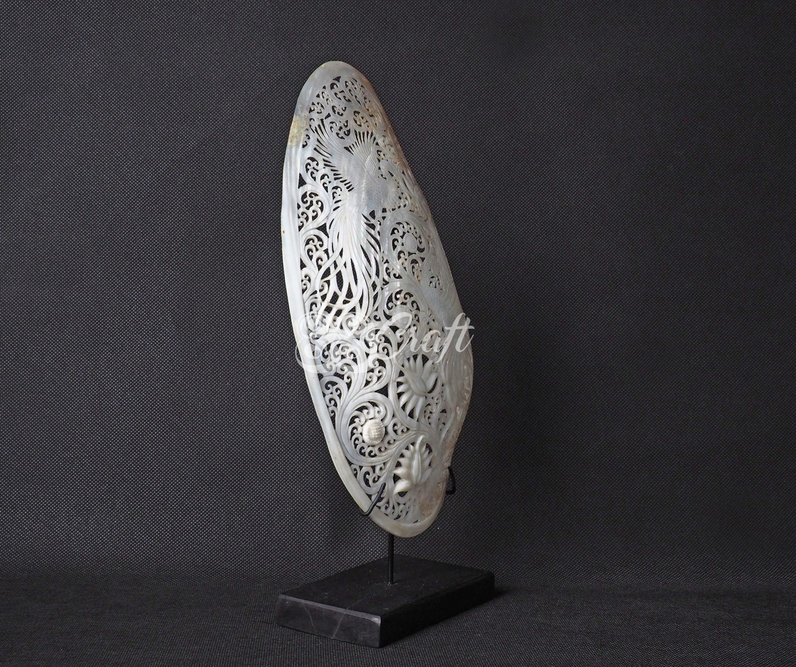 Natural Mussels Clam Shell Carving Phoenix Model on Stand - Etsy