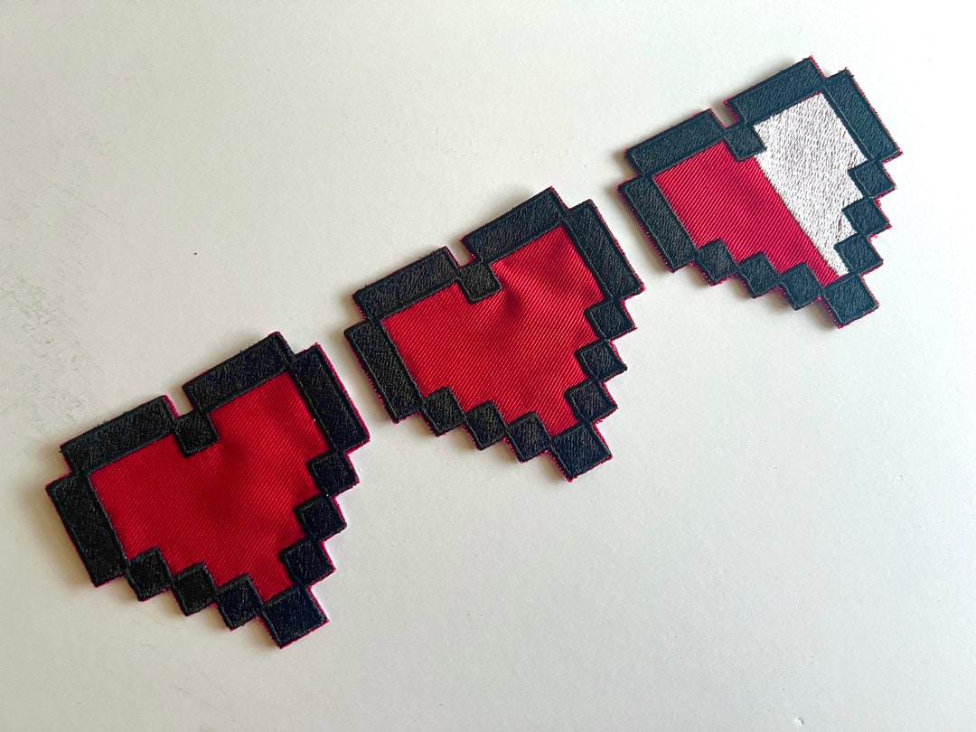 Pixel Heart Patches - Etsy