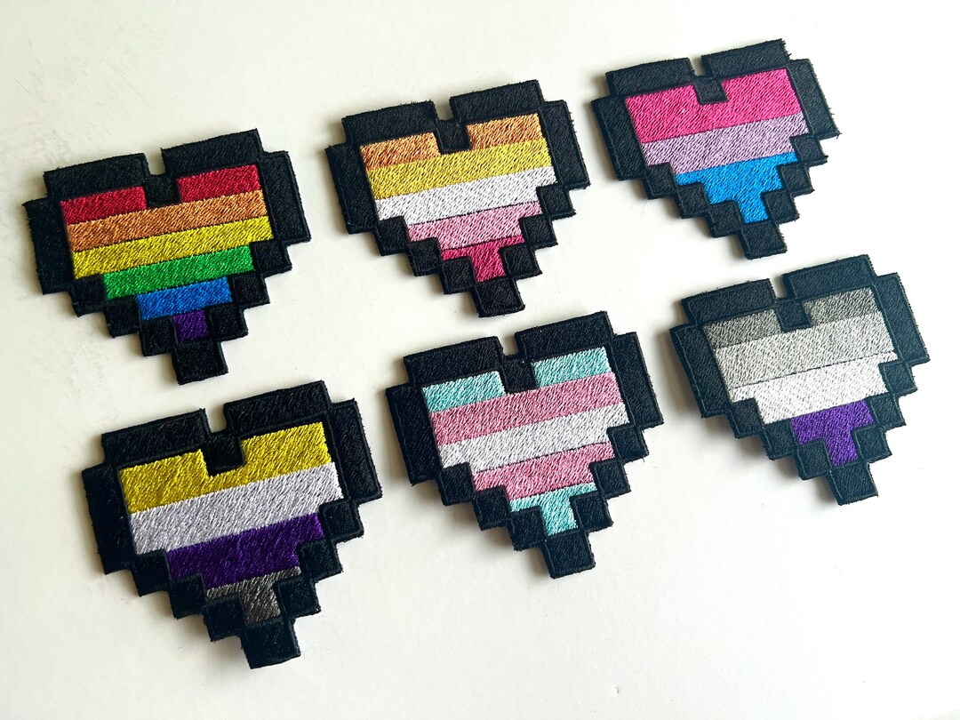 Pride Pixel Heart Patches - Etsy