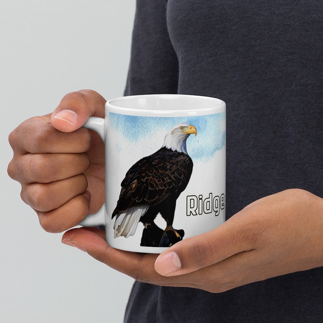 Personalized Bald Eagle Mug, Bird Mug, Ornithology Gift, Eagle Lover ...