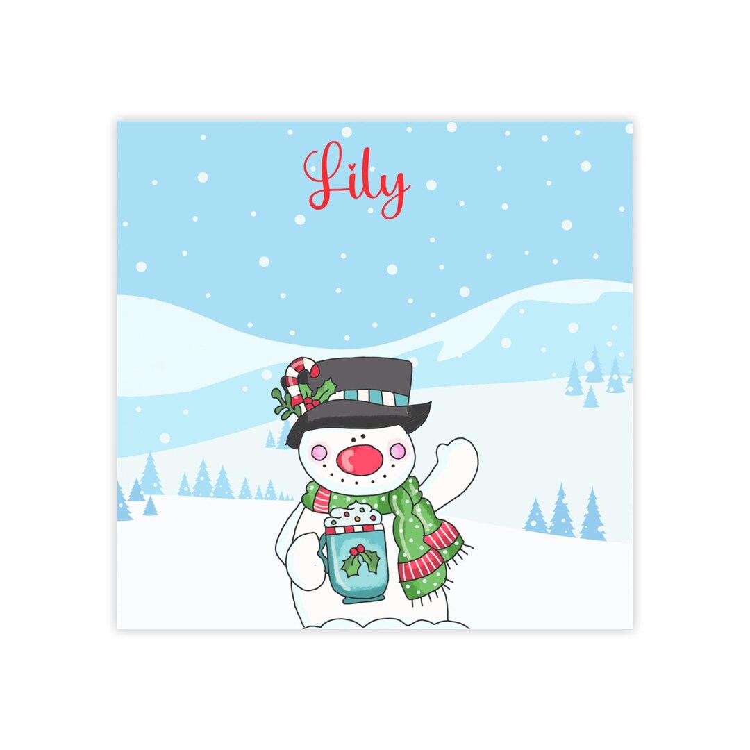 Cocoa Time Snowman Post-it® Note Pads, Christmas Post-it Note, Snowman ...