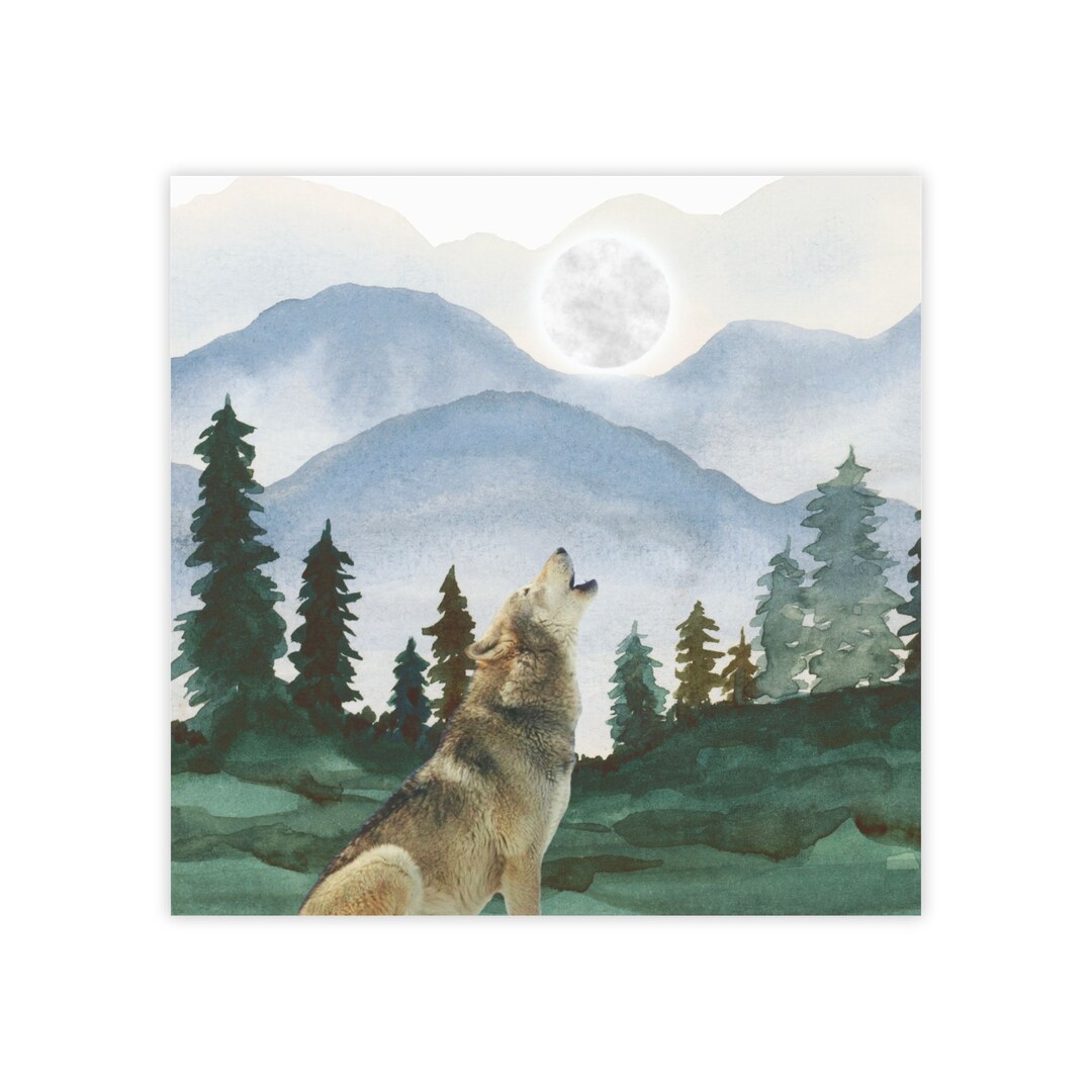 Howling Wolf Post-it® Note Pad, Wolf Sticky Note, Wolf Gift, School ...