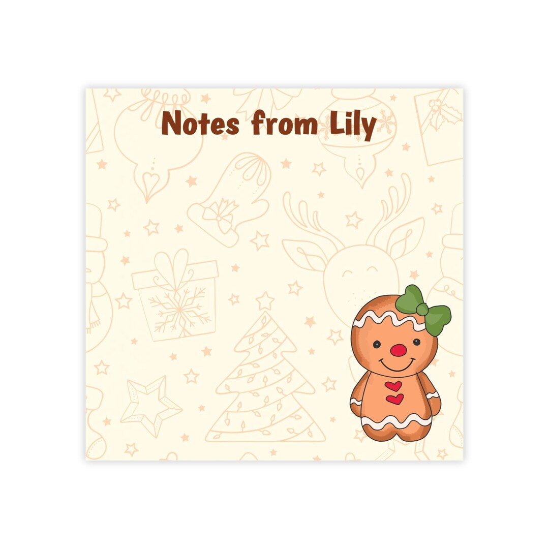Adorably Cute Gingerbread Post-it® Notes, Christmas Post-it Notes ...