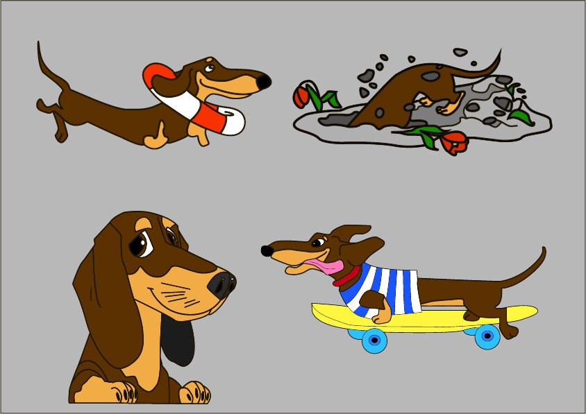 Dog Svg, Duchshund SVG, Doxy, Layered Cut File, Cutting File, Animal ...