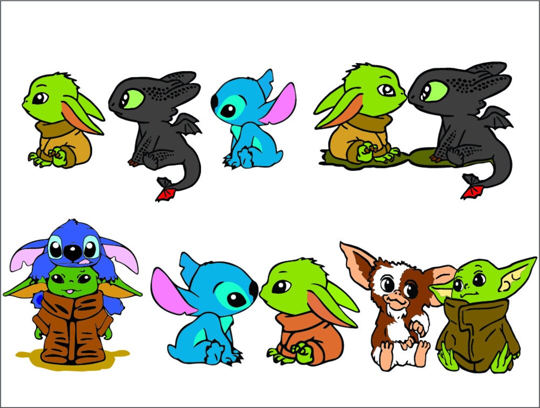 Yodastitch, Yodalorian, Yodasvg, Yodastitch Svg, Stitch Silhouette ...