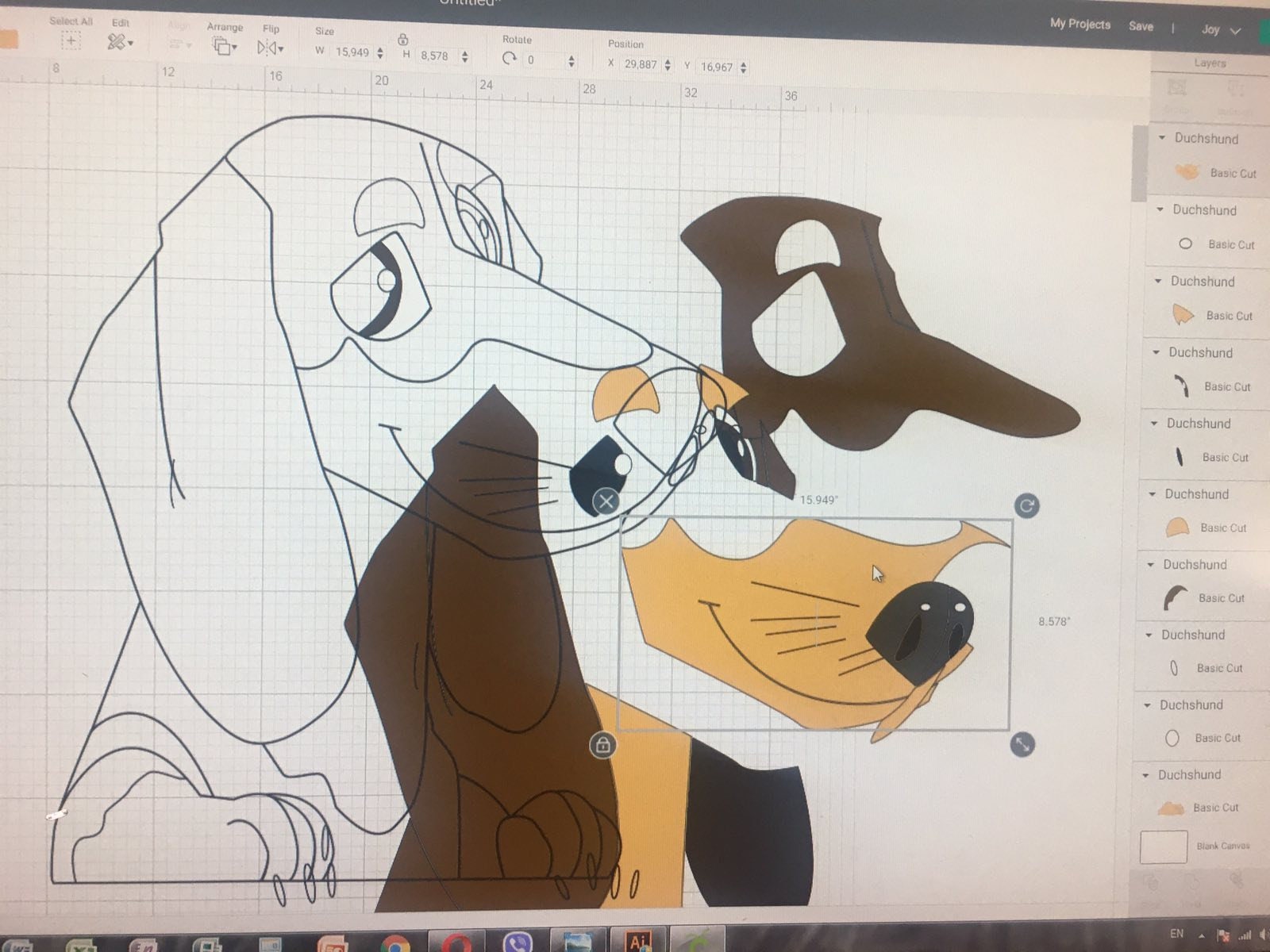 Dog Svg, Duchshund SVG, Doxy, Layered Cut File, Cutting File, Animal ...