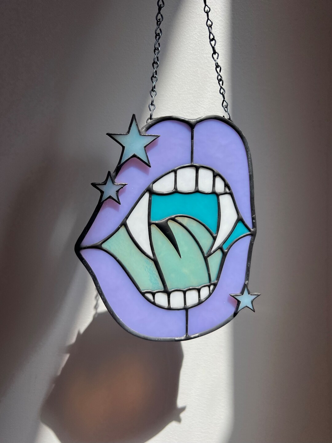 Small Pastel Purple Vampire Teeth With Stars - Etsy