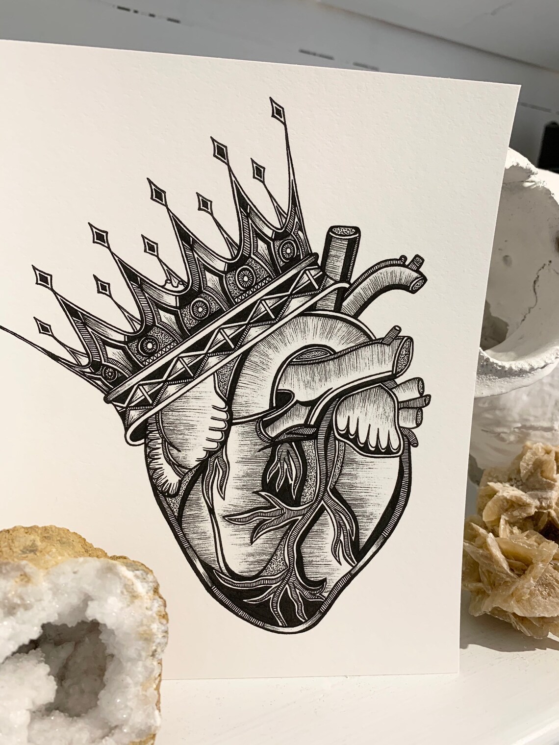 Anatomical Heart Ink Print Ink & Paper Giclee Print 6x7 - Etsy