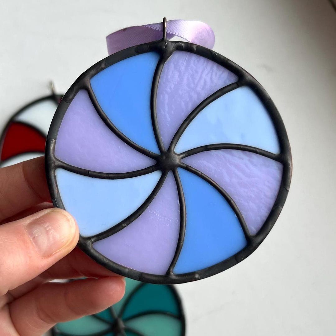 Candy Swirl Stained Glass Ornament - Etsy