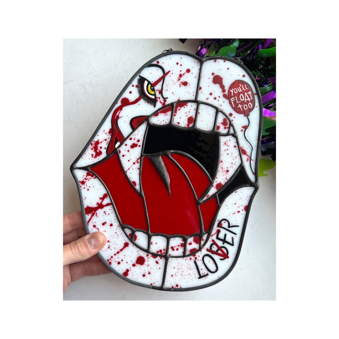 Giant Pennywise Vampire Teeth Stained Glass - Etsy