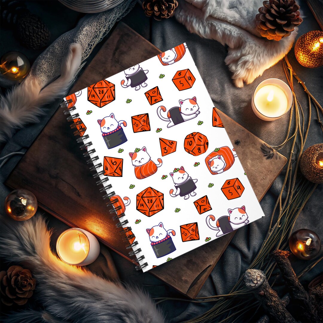 Purr-fect Roll Dnd Spiral Notebook: Dungeons and Dragons Campaign ...