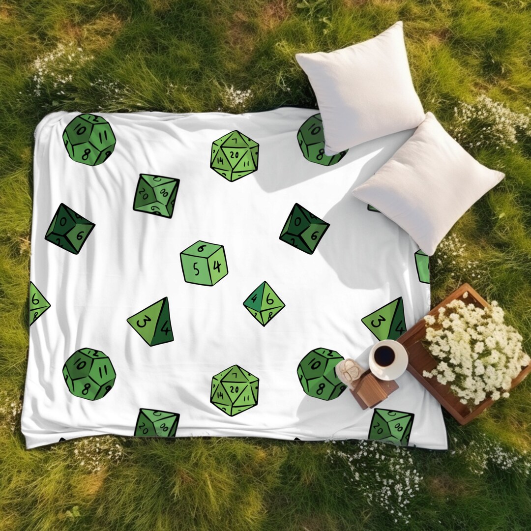 Dnd Picnic Blanket | Green | Ren Faire | Dungeon Master | Waterproof ...