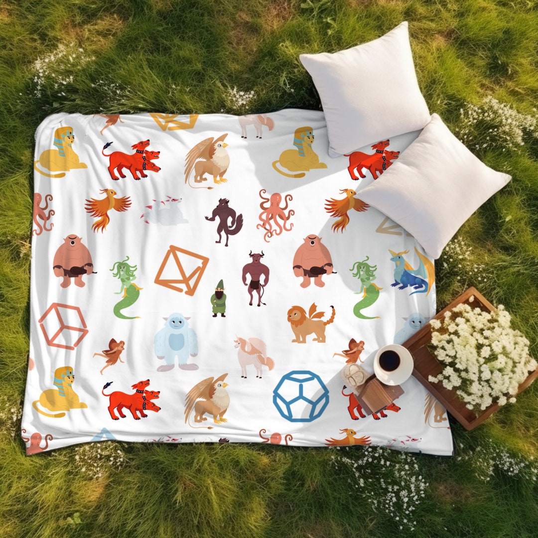 Dnd Picnic Blanket | Dungeon Master | Ren Faire | Mythical Creatures ...