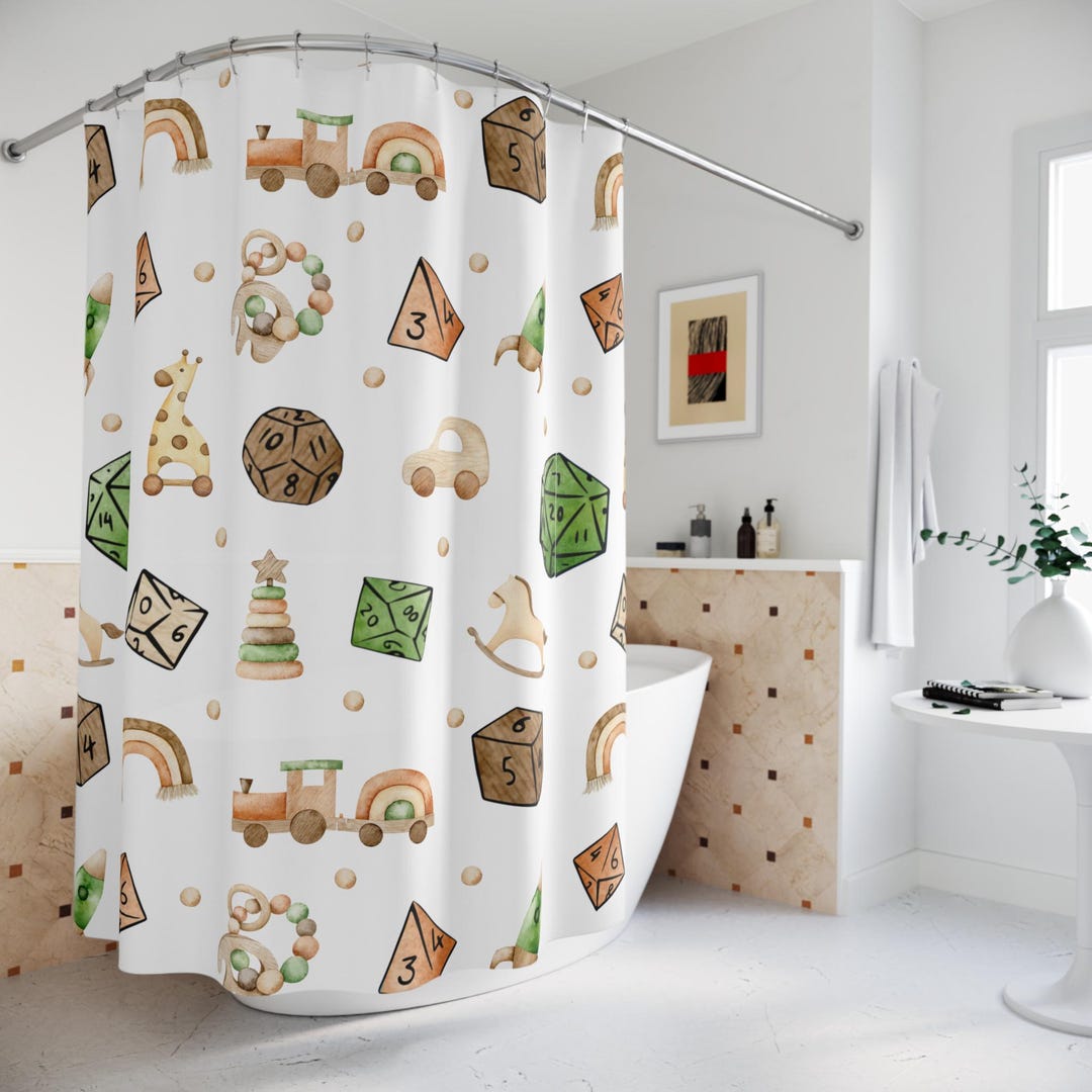 DND Shower Curtain Boho Kids Whimsical Fantasy Bathroom Decor RPG Gift ...