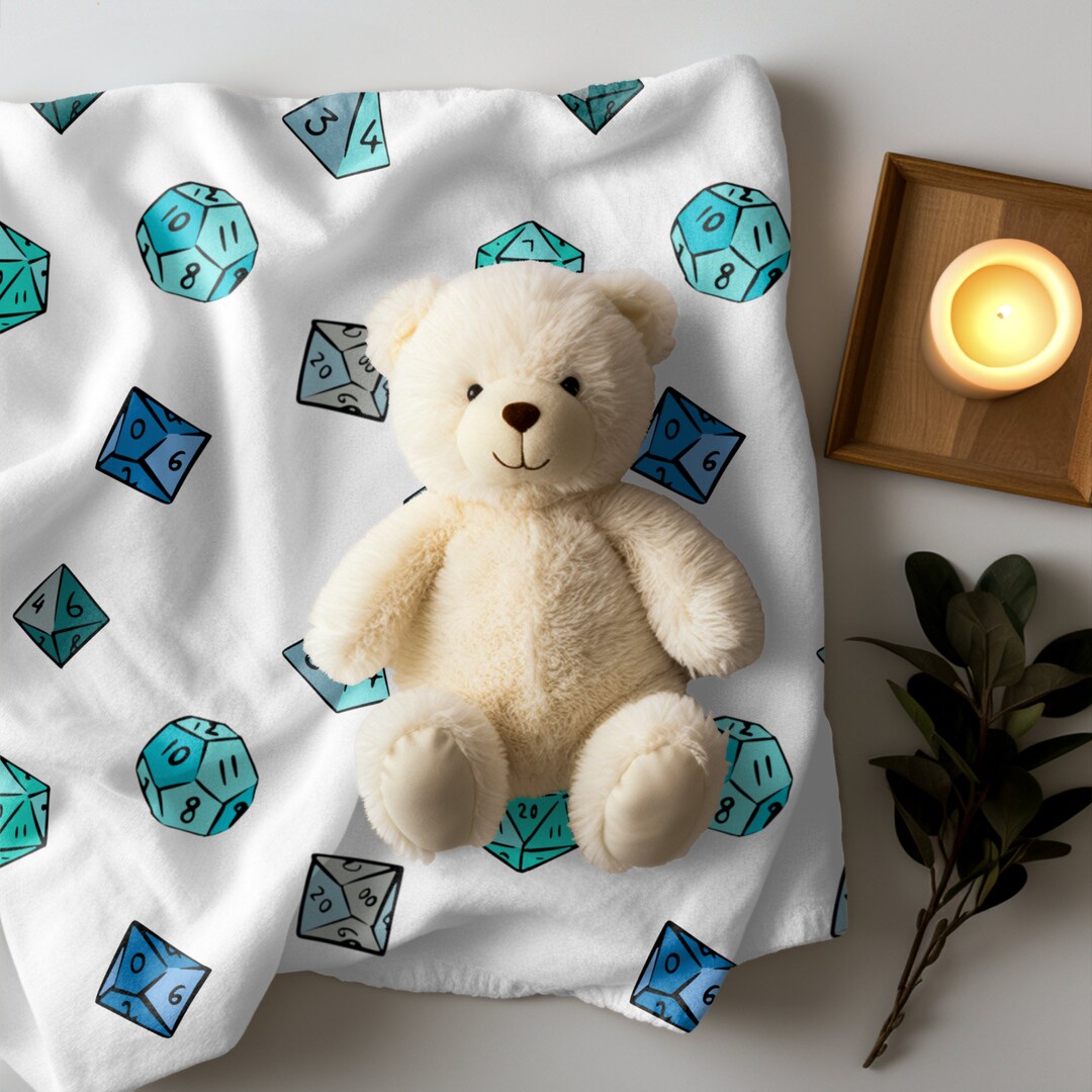 Dnd Dice Baby Blanket | Dnd | Blue | Dungeons and Dragons | Baby ...