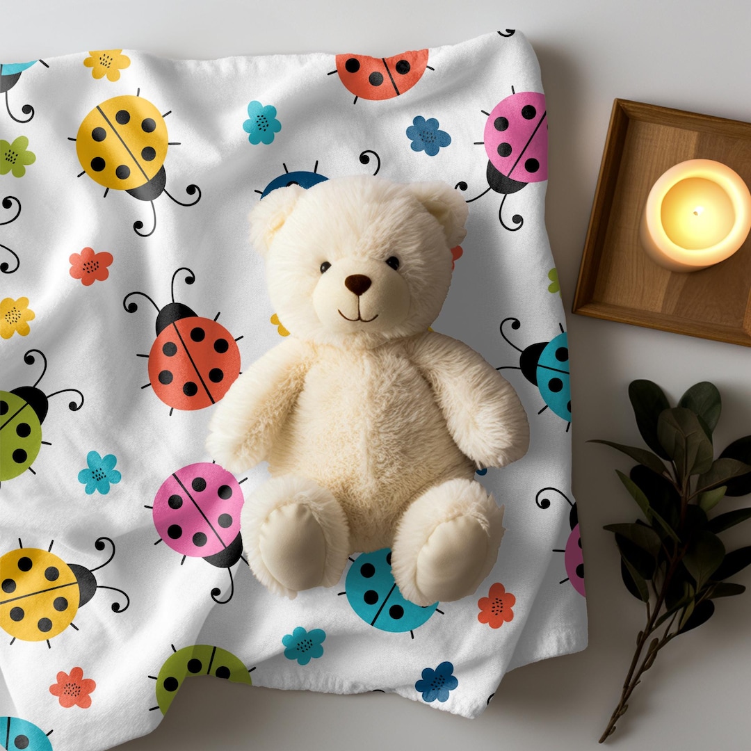 Ladybug Baby Blanket: Velveteen Plush Throw, Nursery Decor - Etsy