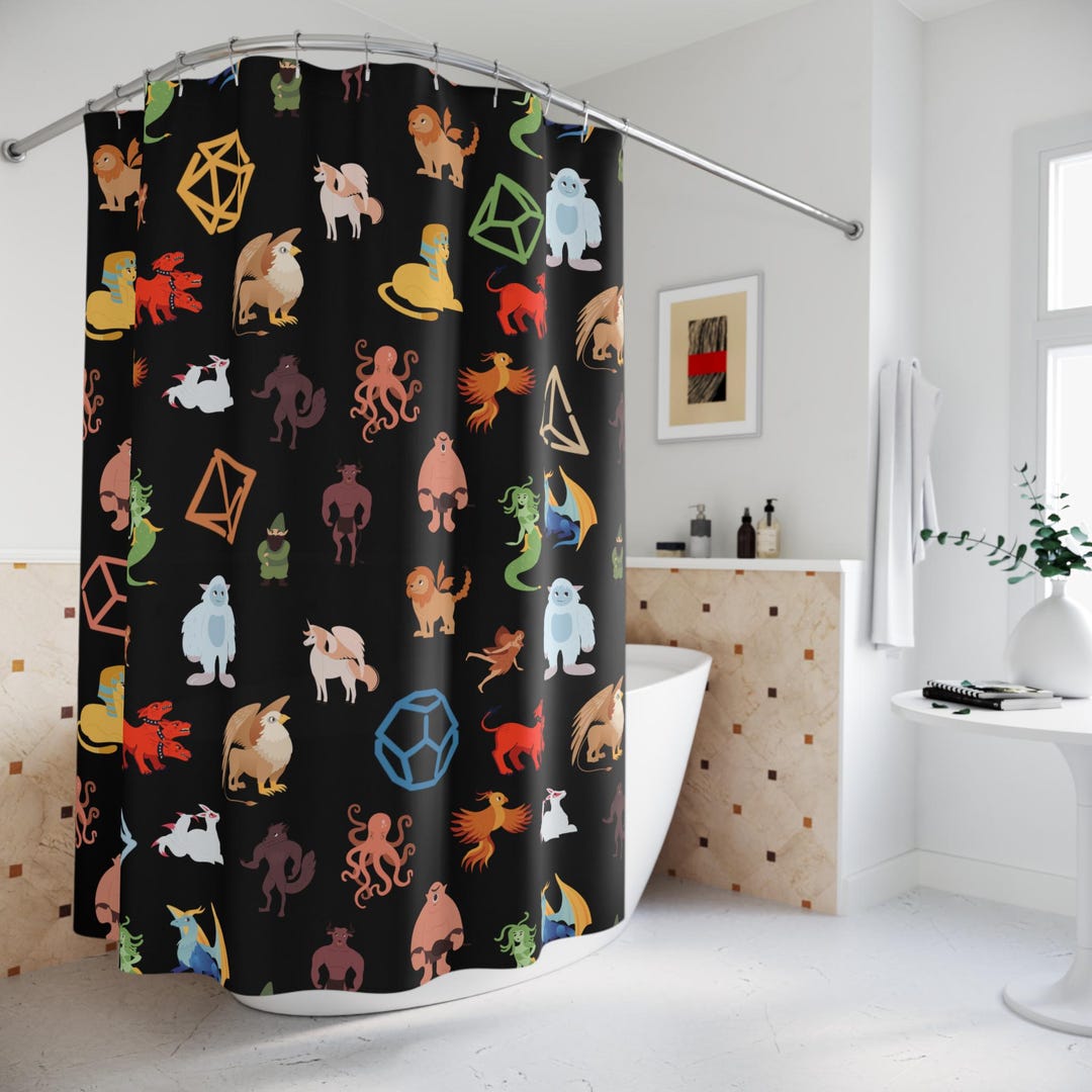 DND Shower Curtain: Fantasy RPG Bathroom Decor - Etsy