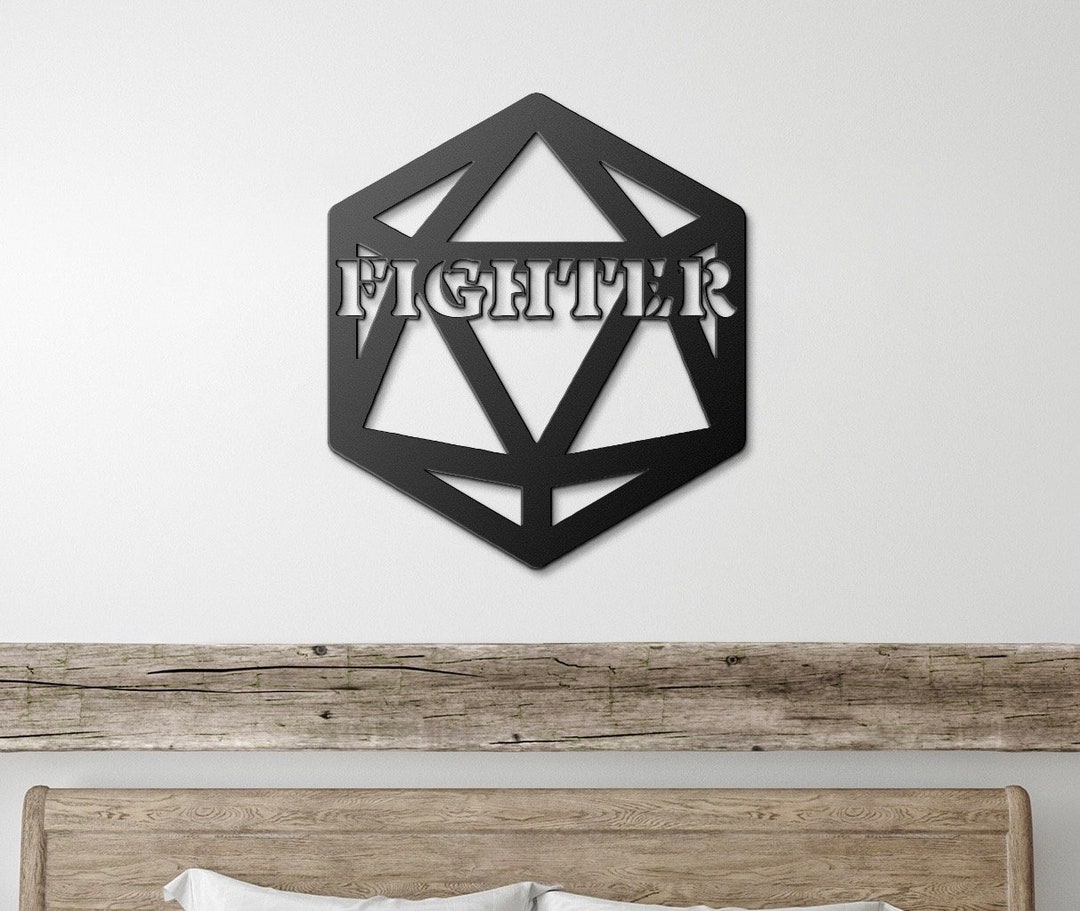 Dnd Metal Wall Art Fighter Dungeon Master Dm Dungeons and Dragons Sign ...