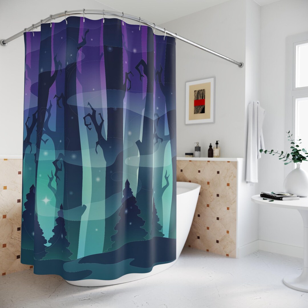 DND Shower Curtain Fantasy Forest Whimsical Fantasy Bathroom Decor RPG ...