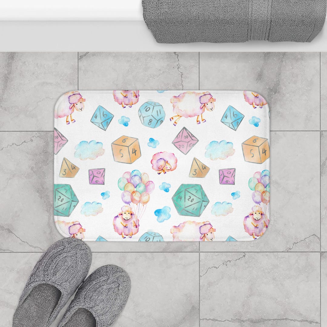 Dnd Bath Mat Sheep Fantasy Decor RPG Gift M Home Decor for Him for Her ...