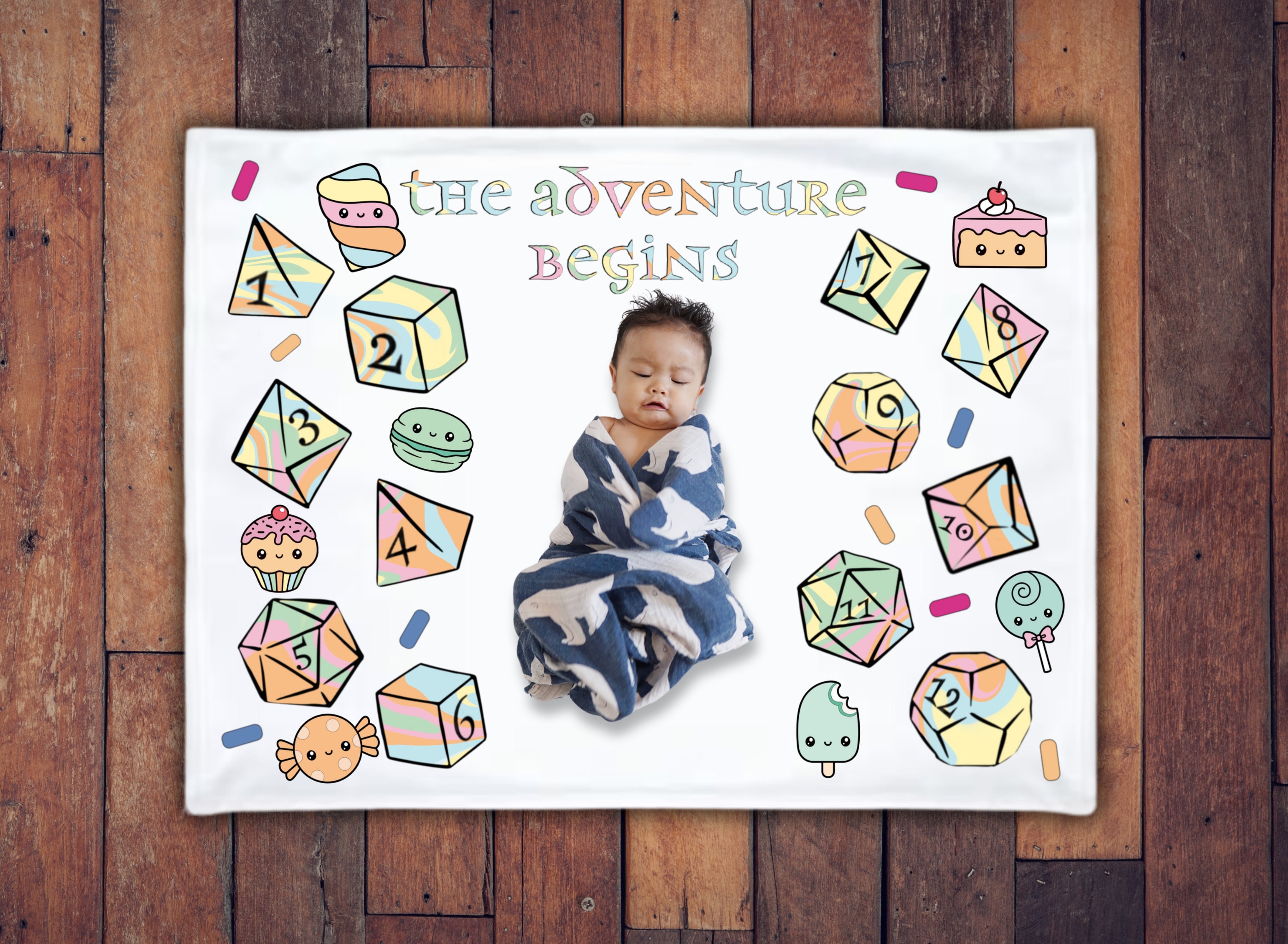Dnd Baby Blanket Dnd Dungeons and Dragons Milestone Blanket Baby ...