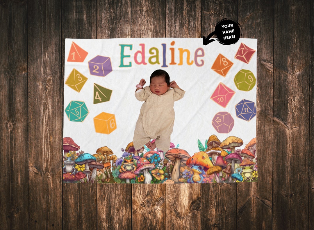 Dnd Milestone Blanket Dnd Baby Blanket Mushroom Milestone Blanket ...