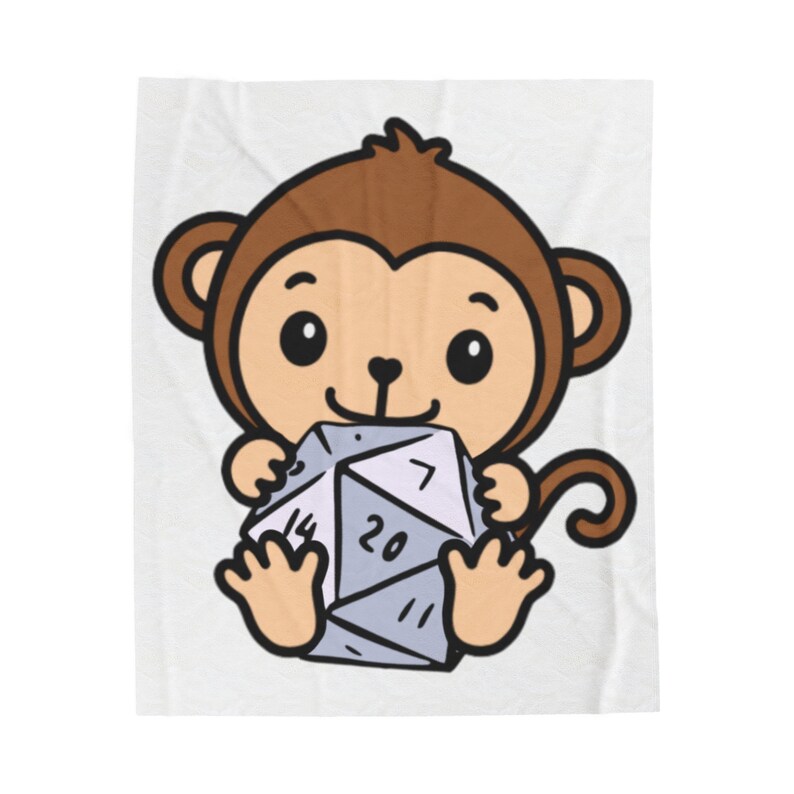 Dnd Baby Blanket Nursery Unisex Monkey Shower Gift Woodland Dice ...