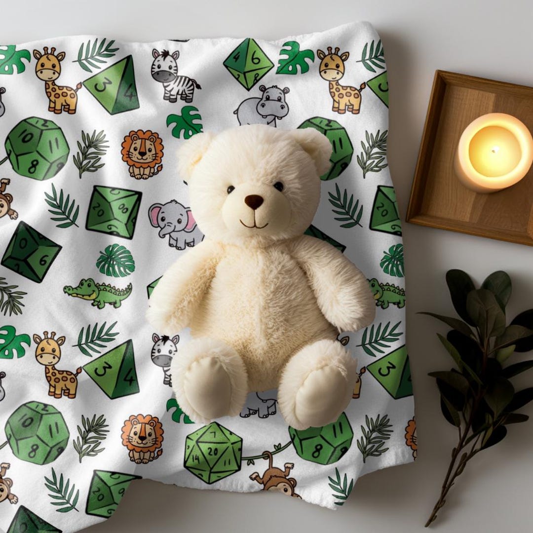 Dnd Dice Baby Blanket | Dnd | Dungeons and Dragons | Safari Baby | Baby ...