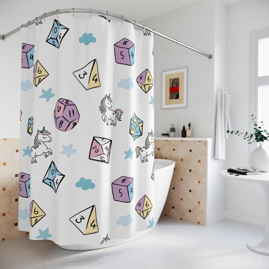 DND Shower Curtain: Fantasy RPG Bathroom Decor - Etsy
