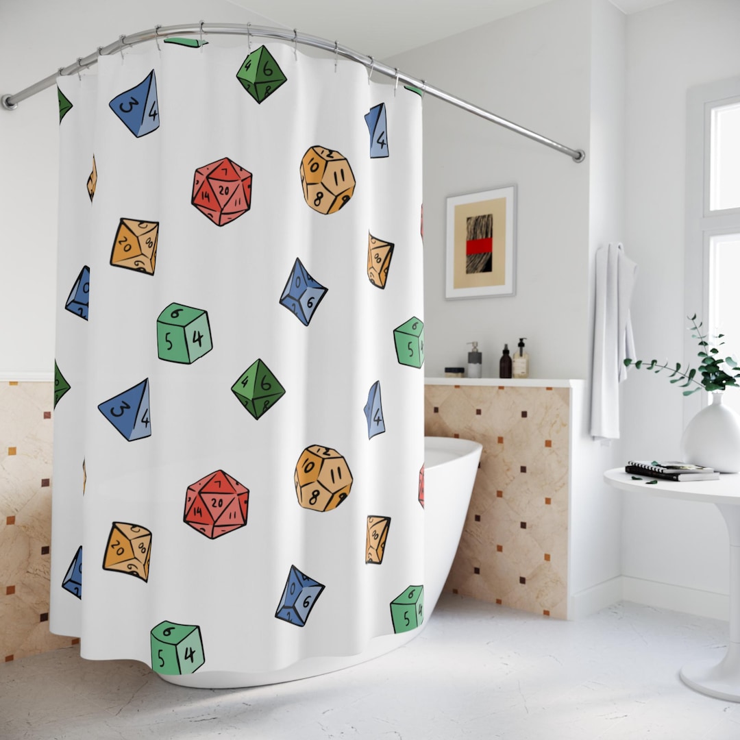 DND Shower Curtain | Fantasy Bathroom Decor | RPG Gift | Dungeon Master ...