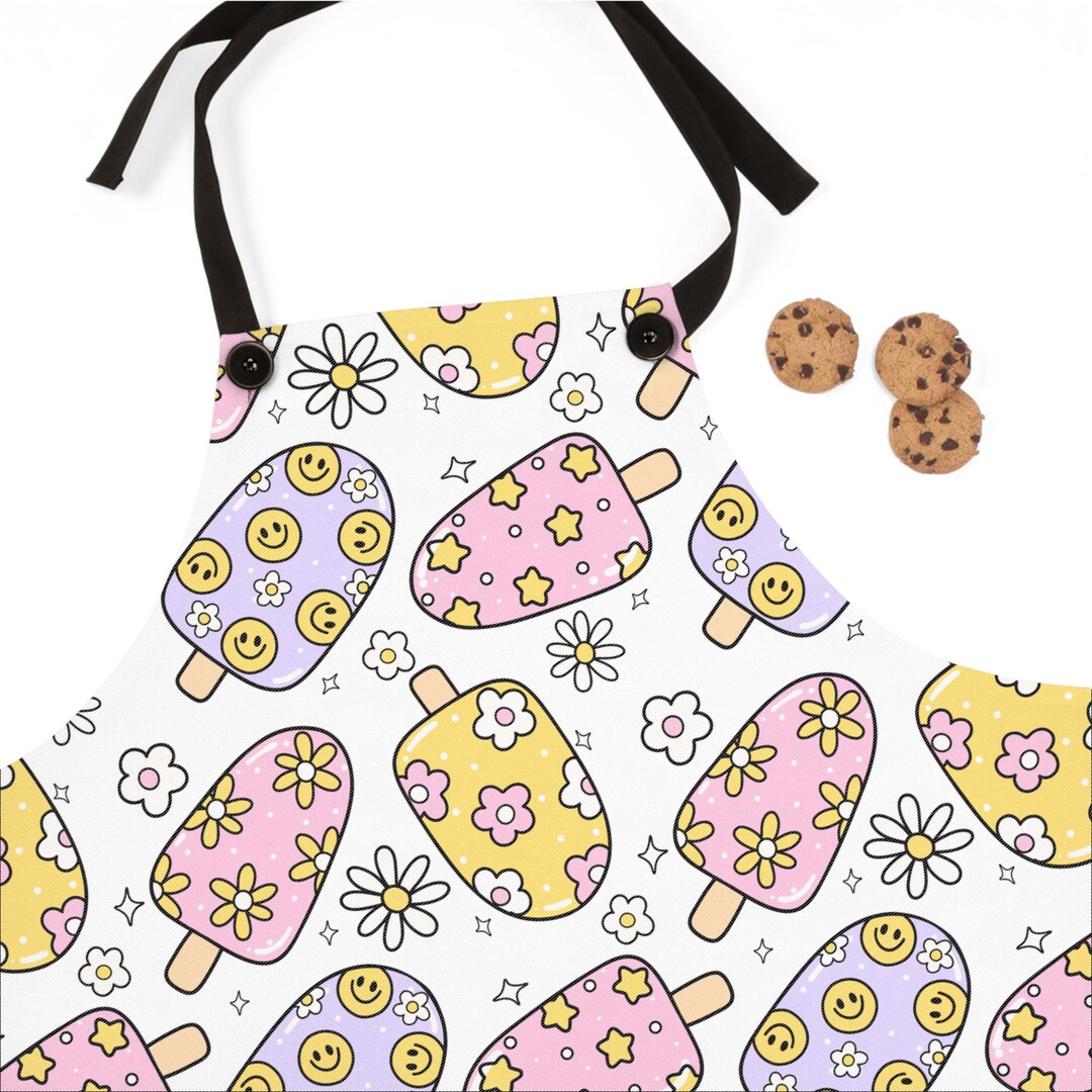 Smiley Face Popsicle Apron | 90s Aesthetic Kitchen & Baking Apron ...