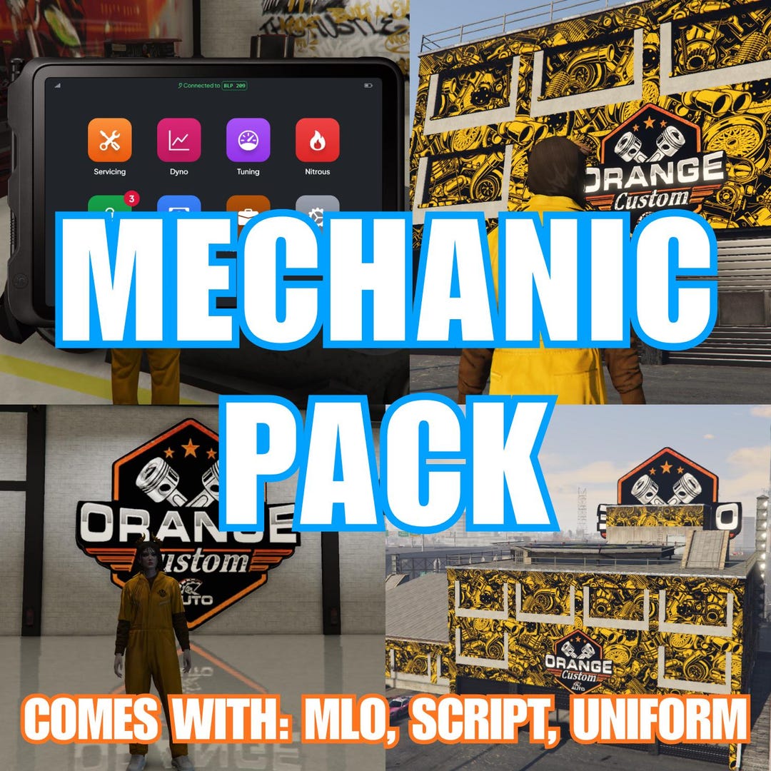 Fivem Mechanic Pack – Complete Mechanic Roleplay Bundle (MLO + Script ...