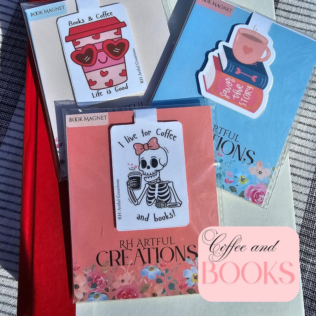 Cute Coffee Magnetic Bookmarker, Funny Coffee Bookmark, Skeleton ...