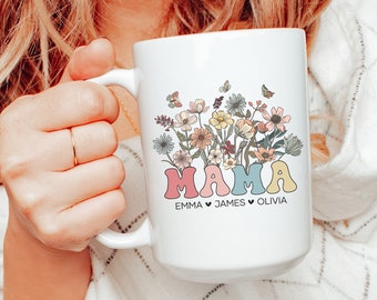 Custom Mama Enamel Mug, Mama Mug Camping Mug, Mother's Day Coffee Mug ...