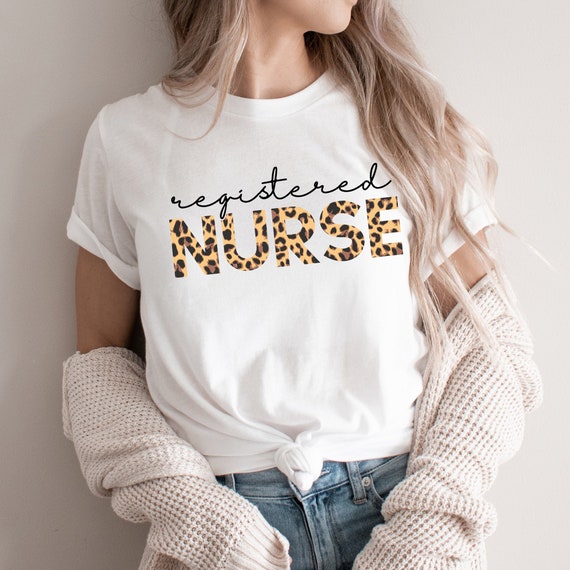 Leopard Print Registered Nurse Shirts RN Shirts Nurses | Etsy