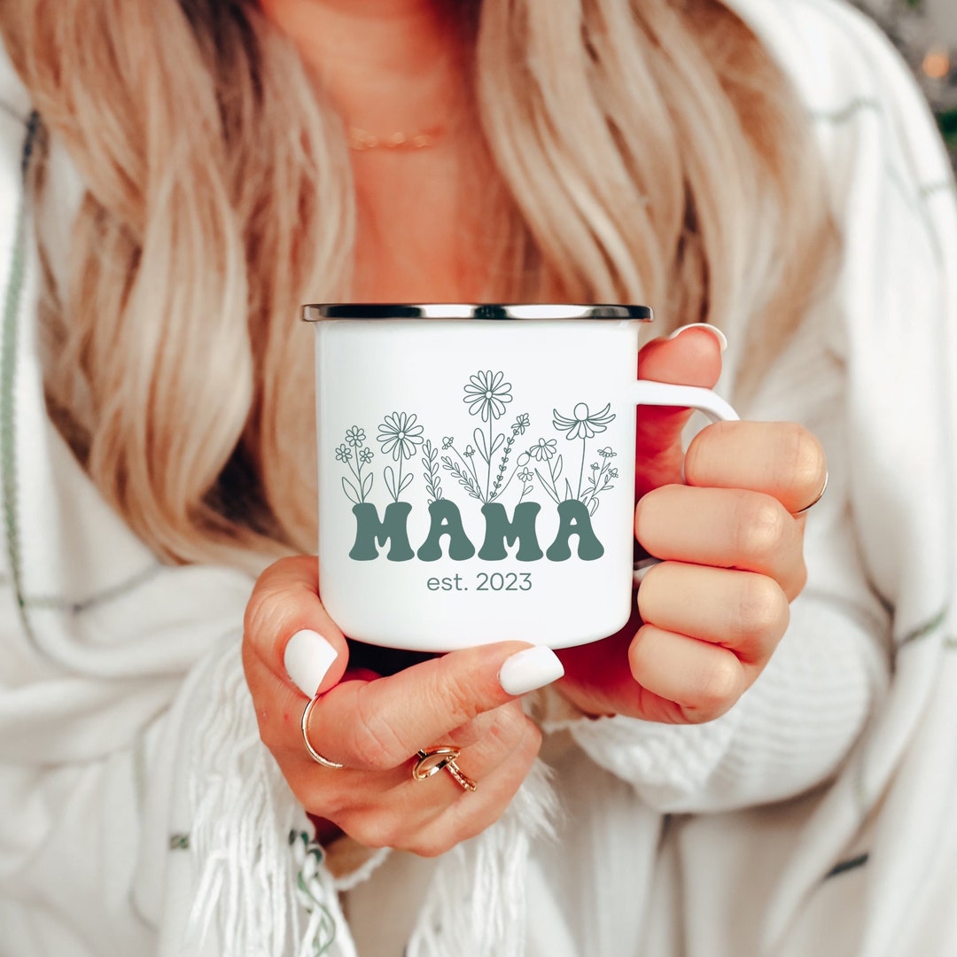 Custom Mama Enamel Mug, Mama Mug Camping Mug, Mother's Day Coffee Mug ...
